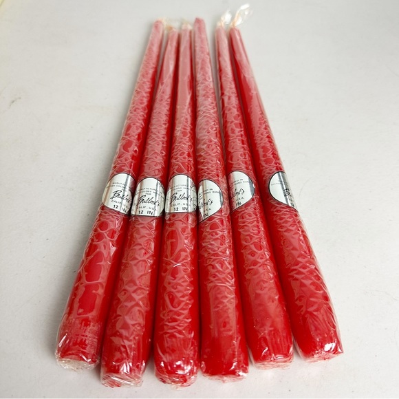 Vintage | Accents | Vintage Bullocks Candles Red Tapers 2 Set Of 6 Made ...